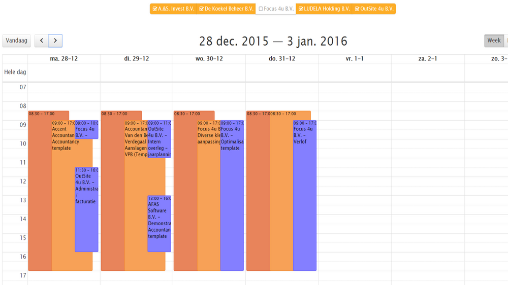 AFAS Agenda / Kalender via InSite & OutSite - OutSite 4u B.V..